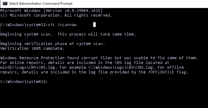 KB Corel: General: Using the System File Checker utility to detect corrupted Windows files